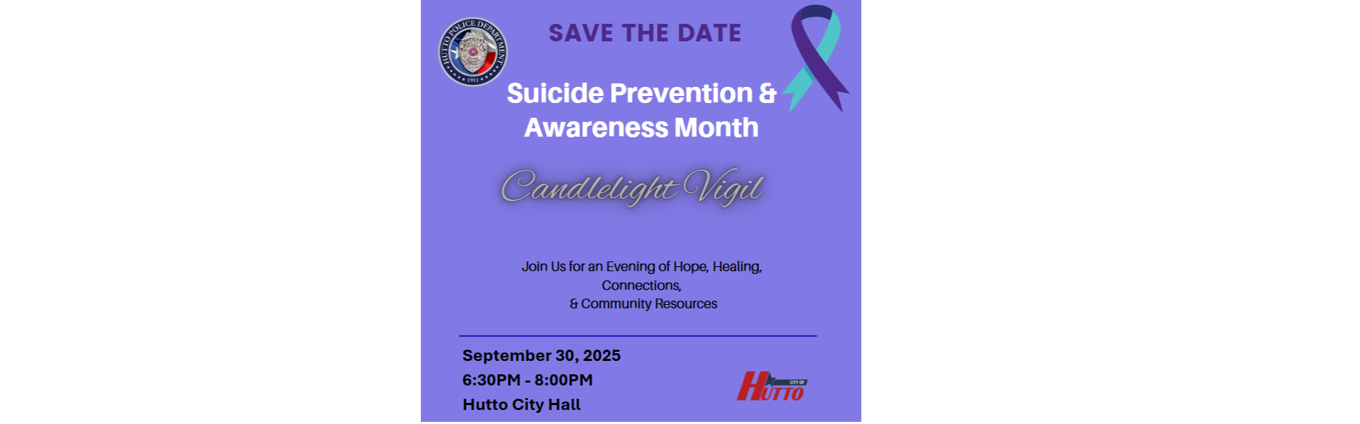 Suicide Awareness and Prevention Candlelight Vigil | Hutto Connect