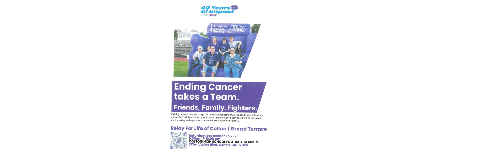 Grand Terrace Relay for Life - American Cancer Society 2025 | City of ...